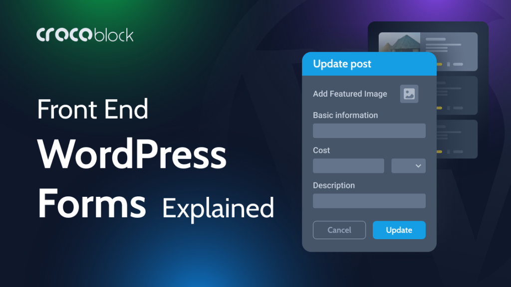 WordPress Dynamic Forms Basics and Examples - Crocoblock